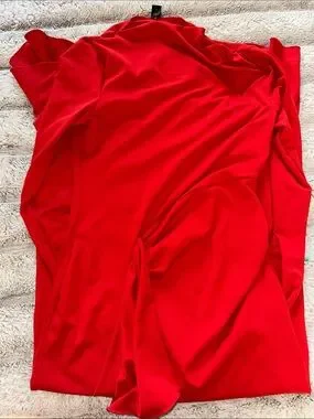 SHEIN | Dresses | Shein Size M Elegant Red Long Sleeve Draped Midi ...